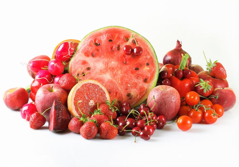 Rotes Obst und Gemüse stockbild. Bild von yamswurzel - 11983077