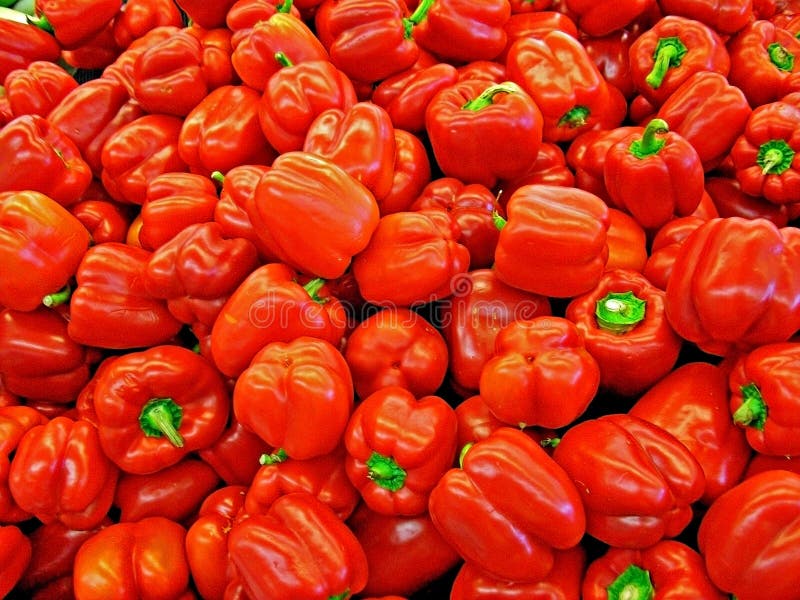 Rote Pfeffer stockfoto. Bild von grün, haufen, markt - 10511226