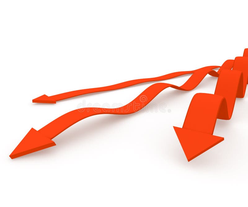Rote Pfeile 3D stock abbildung. Illustration von zunahme - 18532168