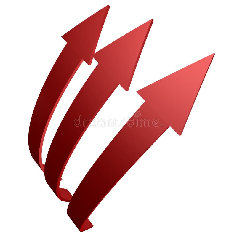 Rote Pfeile oben stock abbildung. Illustration von investiert - 4439322