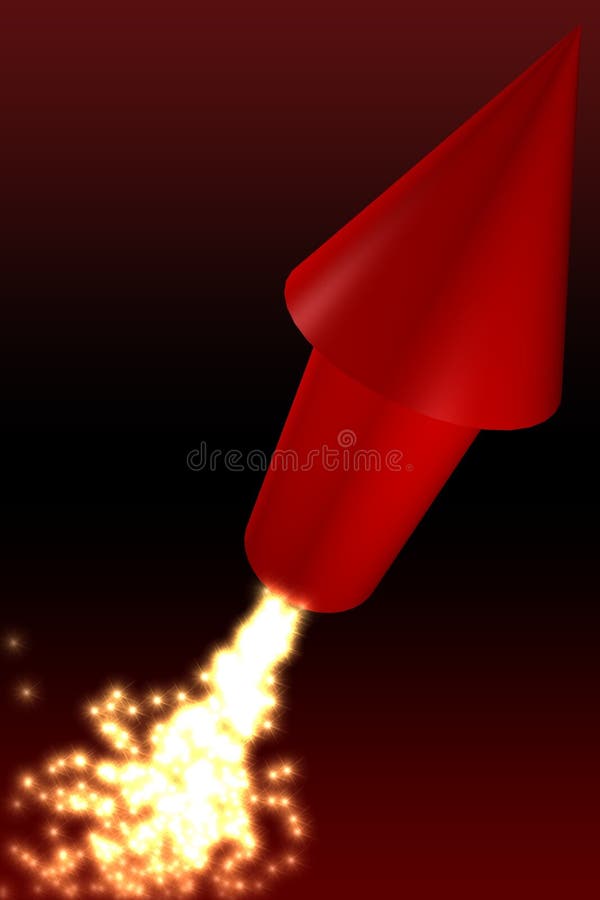 Rote Rakete stock abbildung. Illustration von feuer, eintragfaden - 95123