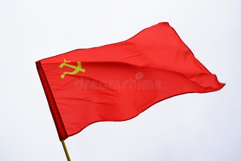 Rote Sowjet UDSSR-Flagge stockfoto. Bild von hammer, historisch - 81337920