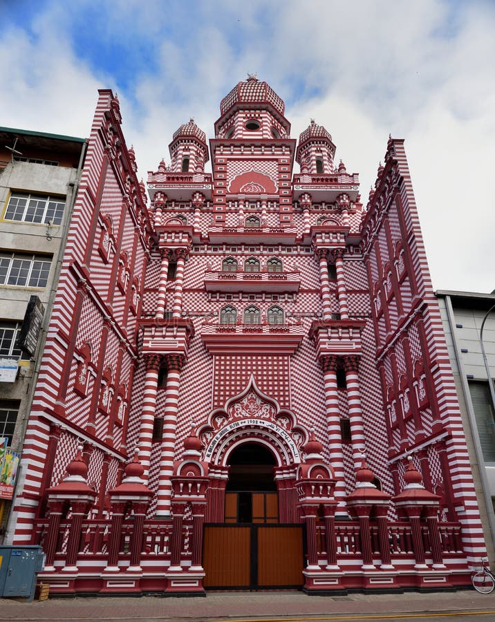 Rote Moschee Colombo City Sri Lanka Redaktionelles Bild - Bild von ...