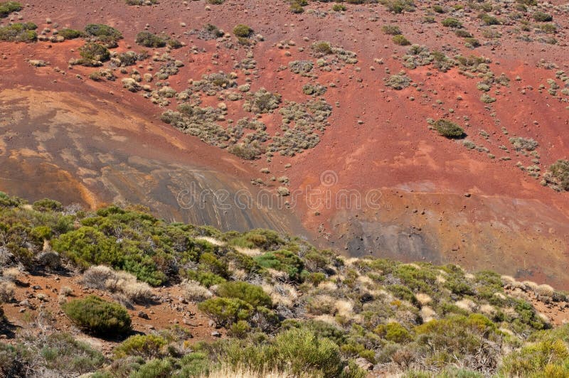 Rote Vulkanische Hügel, Lanzarote-Insel, Spanien Stockbild - Bild von ...