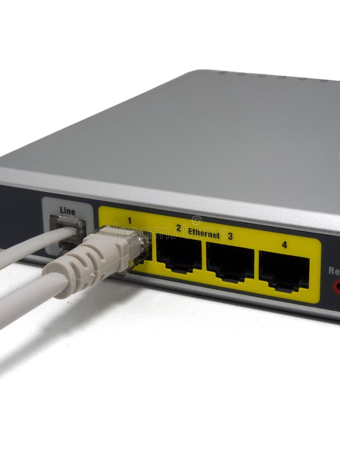 Roteador Sem Fio Do Modem Com O Cabo Conectado Roteador Sem Fio Com ...