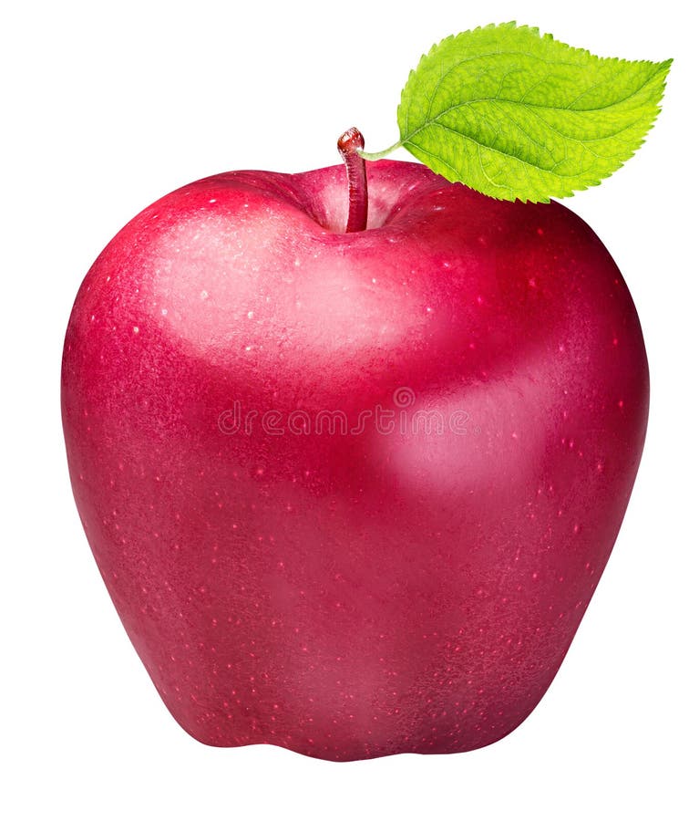 Roter Apfel Lokalisiert Auf Weißem Hintergrund Stockbild - Bild von ...