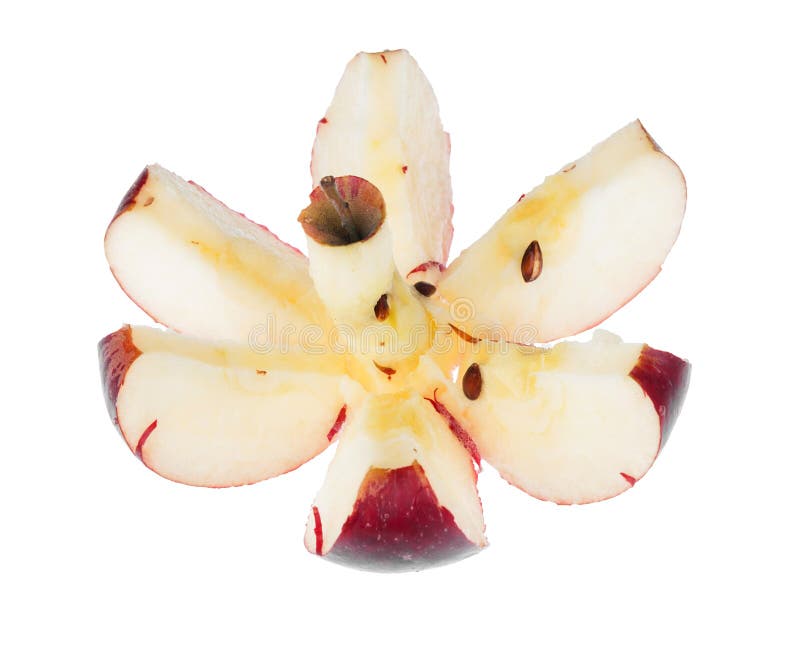 Roter Apfel Geschnitten Auf Teile Stockbild - Bild von kreis, element ...