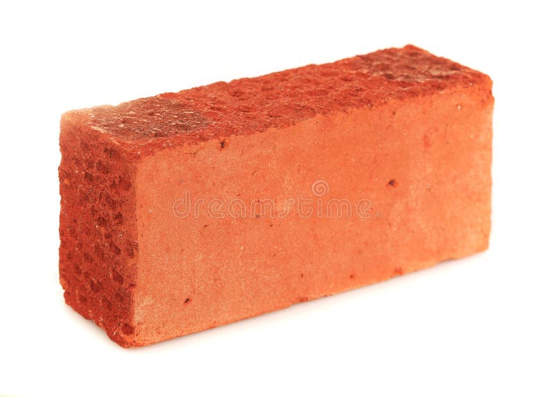 Einzelner Roter Backstein Auf Weißem Hintergrund Stockbild - Bild von ...
