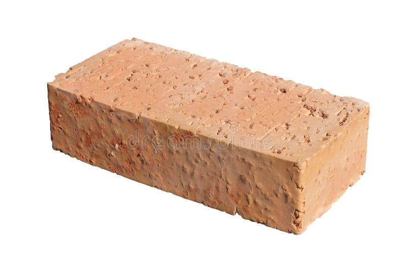 Einzelner Roter Backstein Lokalisiert Stockfoto - Bild von maurerarbeit ...