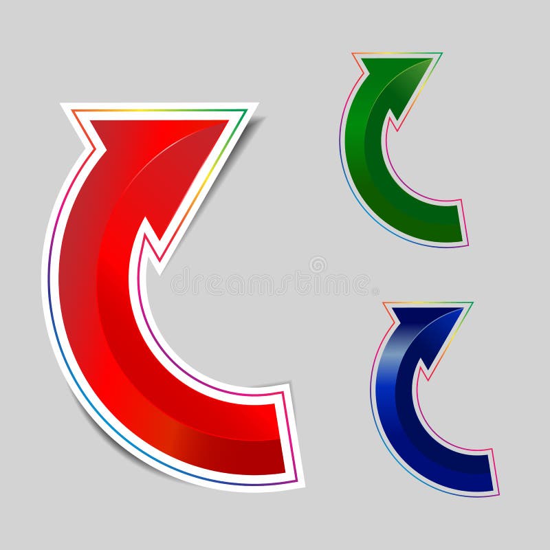 Roter Gebogener Pfeil Mit Schatten Vektor Abbildung - Illustration von ...