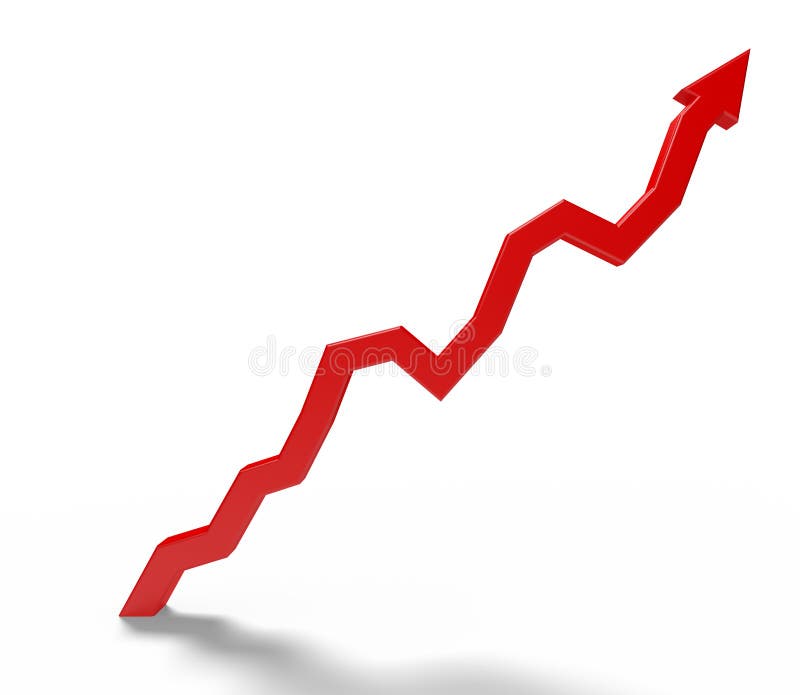 Roter Pfeil, Der Oben Zeigt Stockbild - Bild von pfeil, histogramm ...