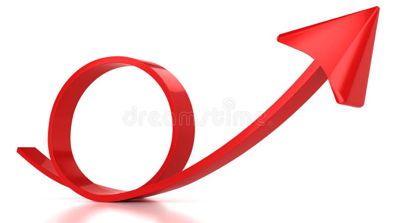 Roter runder Pfeil stock abbildung. Illustration von bild - 121076154