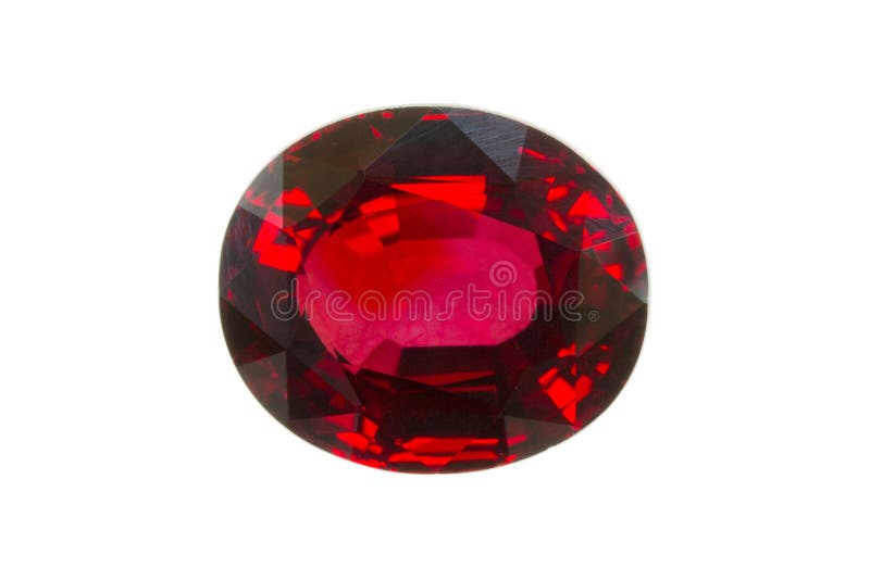 Isolierter roter Edelstein stockfoto. Bild von oberseite - 2152738