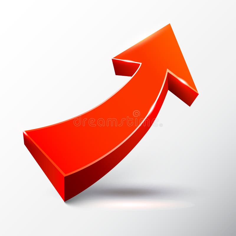 Roter steigender Pfeil stock abbildung. Illustration von modern - 30776001