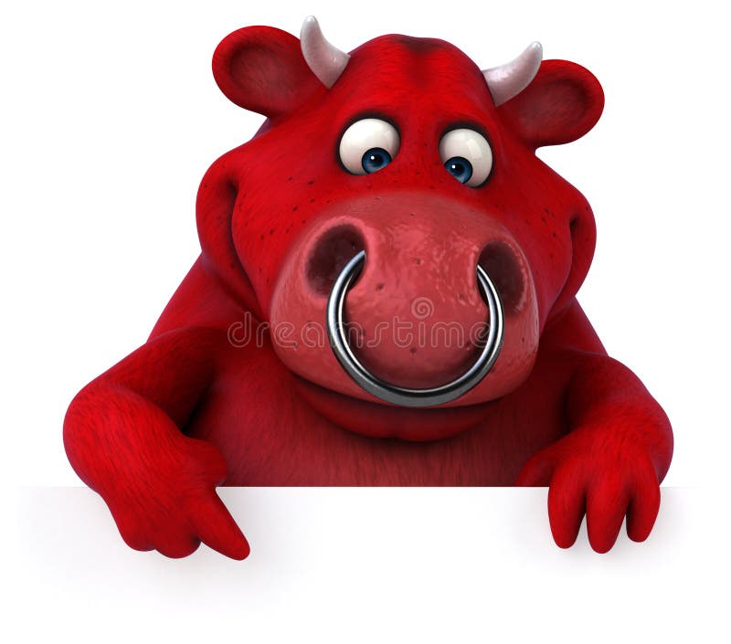 Roter Stier - Illustration 3D Stock Abbildung - Illustration von hupe ...