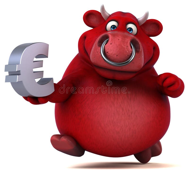 Roter Stier - Illustration 3D Stock Abbildung - Illustration von nett ...