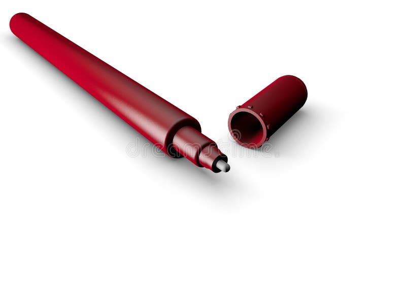 Roter Stift, Unterzeichnen Und Papier Stock Abbildung - Illustration ...
