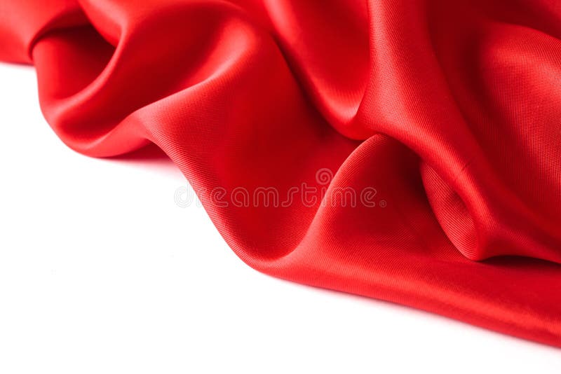 Roter Stoff Auf Weißem Hintergrund Stockfoto - Bild von glänzend ...