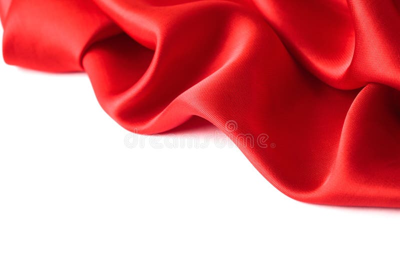 Roter Stoff Auf Weißem Hintergrund Stockfoto - Bild von glänzend ...