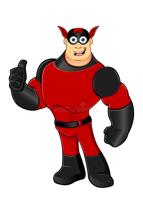 Roter Superheld - Daumen Oben Vektor Abbildung - Illustration von ...