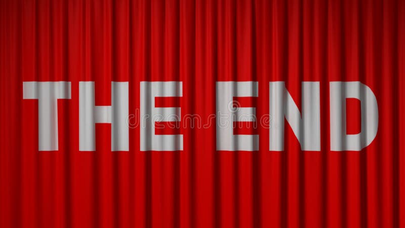 Das Ende auf Vorhang vektor abbildung. Illustration von klassisch ...