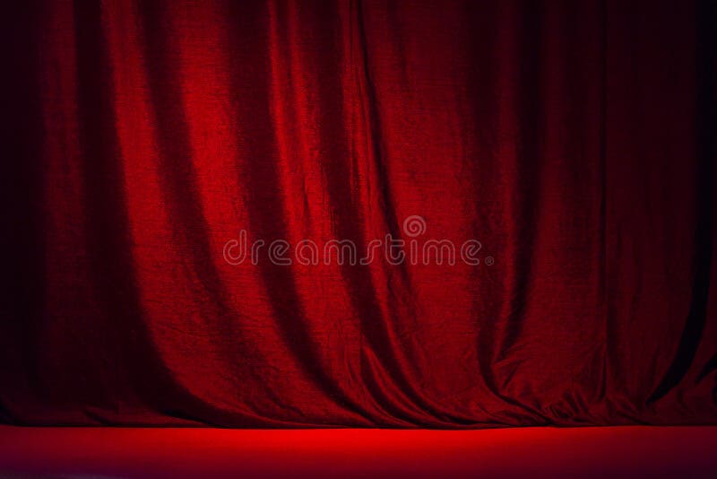 Roter Vorhang Und Die Szene. Ajy Stockbild - Bild von abdeckung, kunst ...