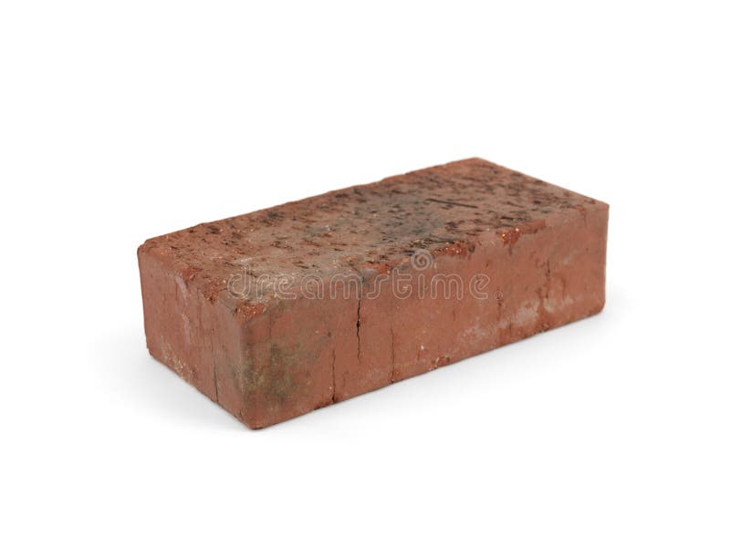 Einzelner Roter Backstein Auf Weißem Hintergrund Stockfoto - Bild von ...