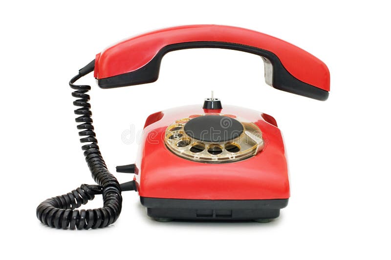 Rotes altes Telefon stockbild. Bild von glocke, netzkabel - 14624879