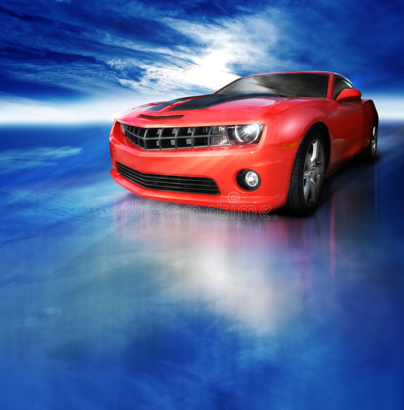 Rotes Auto stockfoto. Bild von sport, automobil, chevrolet - 12563078
