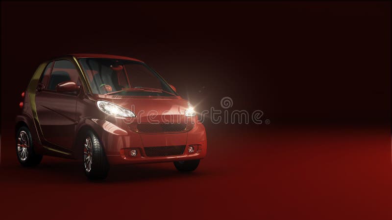 Kleines Rotes Italienisches Auto Parkte in Der Straße Stockfoto - Bild ...