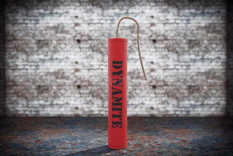 Rote Dynamit Mit Dynamit-Schild Stockfoto - Bild von schwarzes, gefahr ...