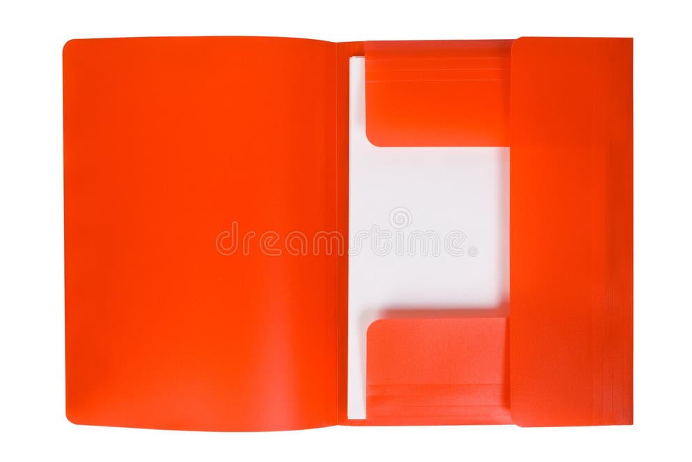 Rotes Faltblatt mit Papier stockbild. Bild von leer, heft - 4188875