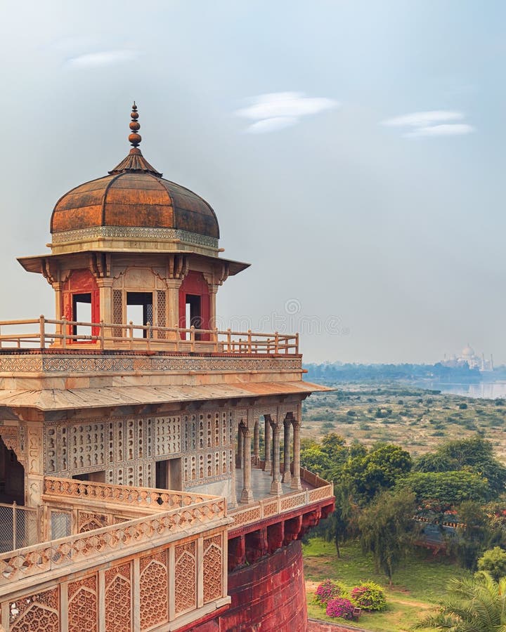 Rotes Fort Agras, Indien, Uttar Pradesh Stockfoto - Bild von bogen ...