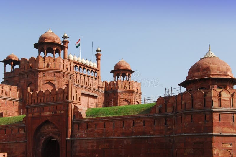 Rotes Fort, Neu-Delhi, Indien Stockfoto - Bild von unabhängigkeit ...