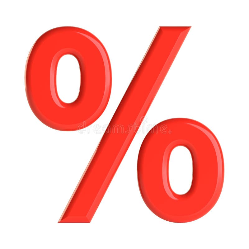 Rotes Prozentzeichen Auf Grauem Hintergrund Stock Abbildung ...