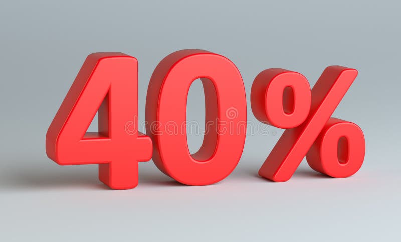 Rotes Prozentzeichen Auf Grauem Hintergrund Stock Abbildung ...