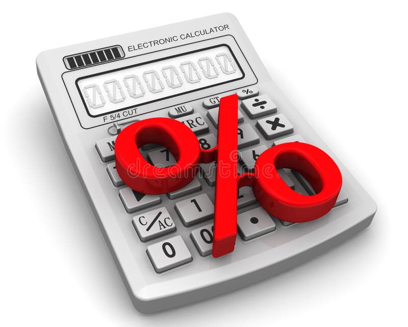 Rotes Prozentzeichen Auf Rechner Stock Abbildung - Illustration von ...