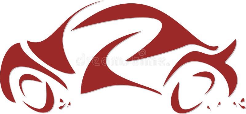 Rotes stilisiert Automobil vektor abbildung. Illustration von industrie ...