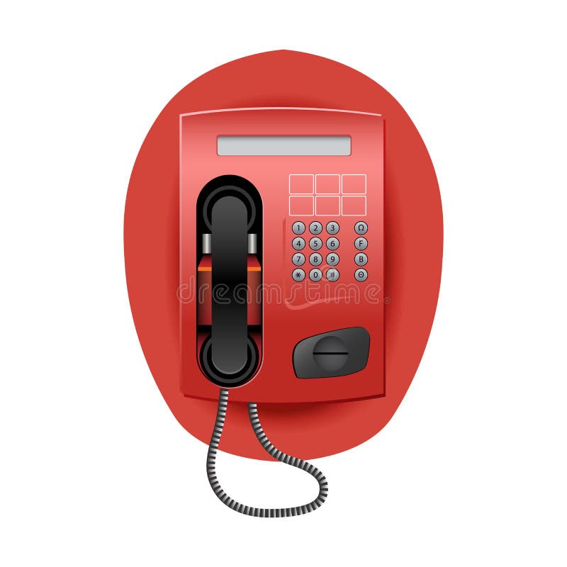 Rotes Telefon. vektor abbildung. Illustration von getrennt - 25075876