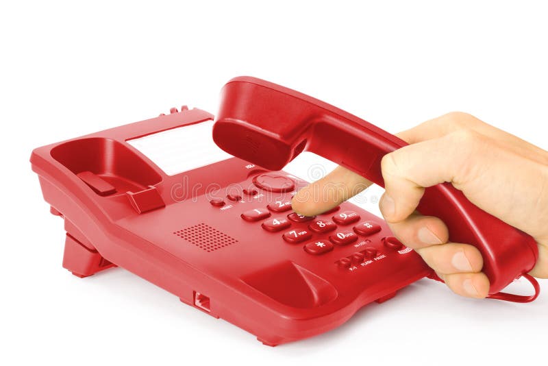 Rotes Telefon stockbild. Bild von dienstleistungen, büro - 6561431
