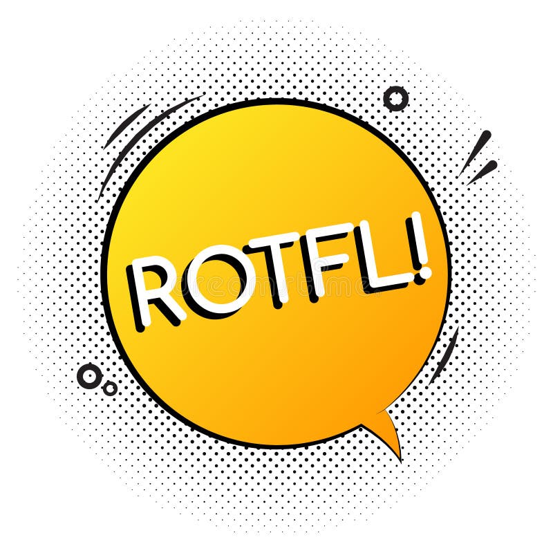 ROTFL Text Speech Label Icon. Pop Retro Vector Tag Comic Background ...