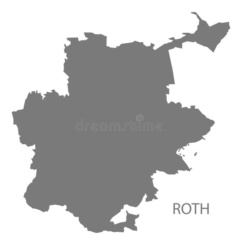Roth German City Map Grey Illustration Silhouette Shape Stock Vector ...