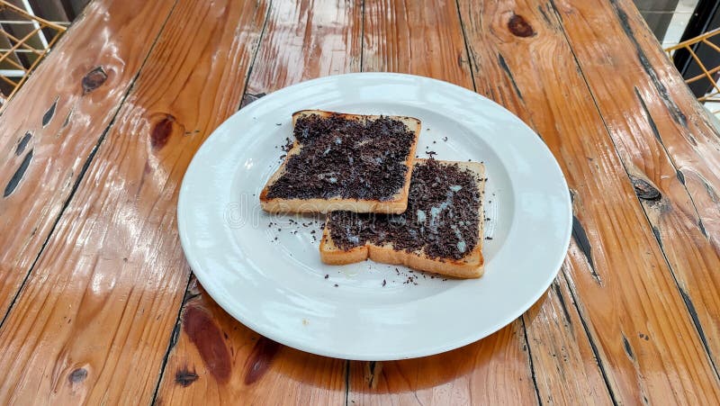 Roti Bakar Coklat or Toasted Bread. Stock Image - Image of dessert ...