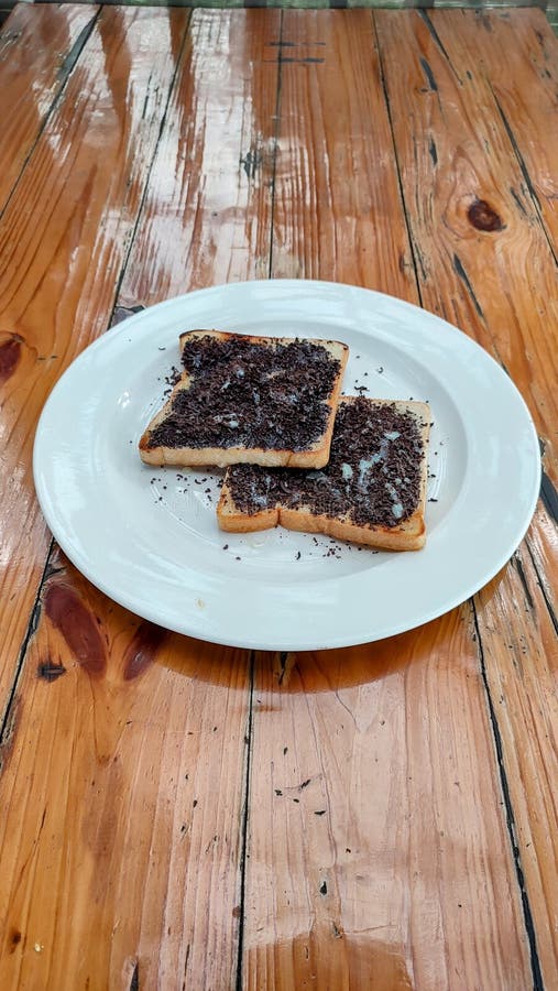 Roti Bakar Coklat or Toasted Bread. Stock Image - Image of produce ...