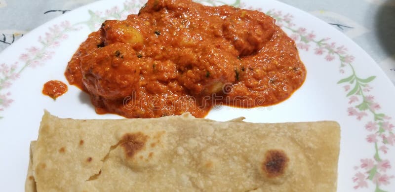 Roti & curry stock image. Image of indian, flags - 125742665