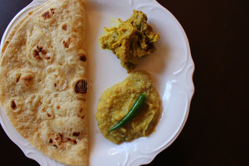 Roti, dal and mutton stock image. Image of white, feast - 241993267
