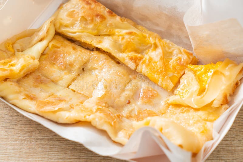 Roti with Egg and Sweetened Condensed Milk Stock Photo - Image of naan ...