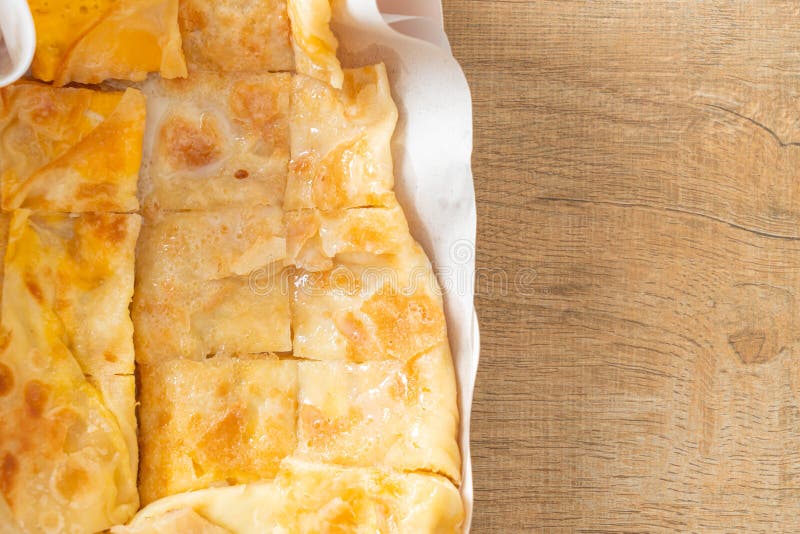 Roti with Egg and Sweetened Condensed Milk Stock Photo - Image of ...