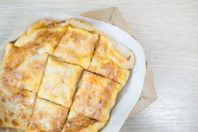 Roti with Egg and Sweetened Condensed Milk Stock Photo - Image of ...