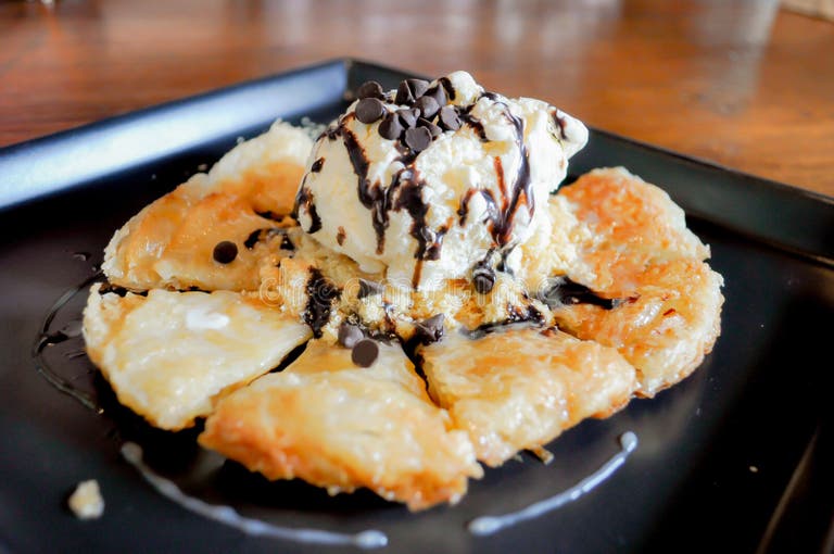 Roti and ice cream stock photo. Image of dessert, icecream - 40369512